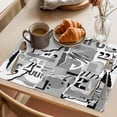 Abstract Art Cotton Linen Placemats Set of 2, Black and White Collage ...