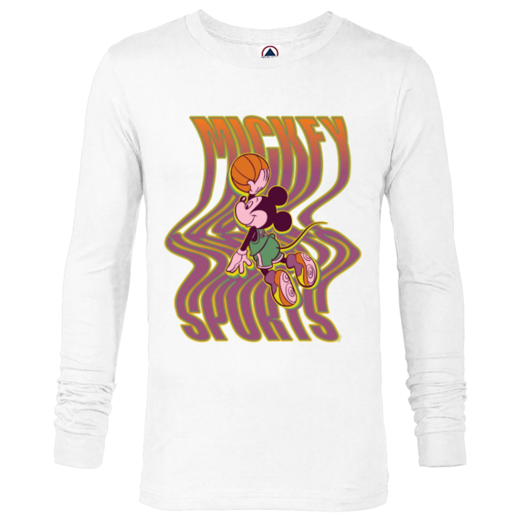 Disney Mickey Mouse Sports Basketball Dunk Wavy Letters - Long Sleeve T ...