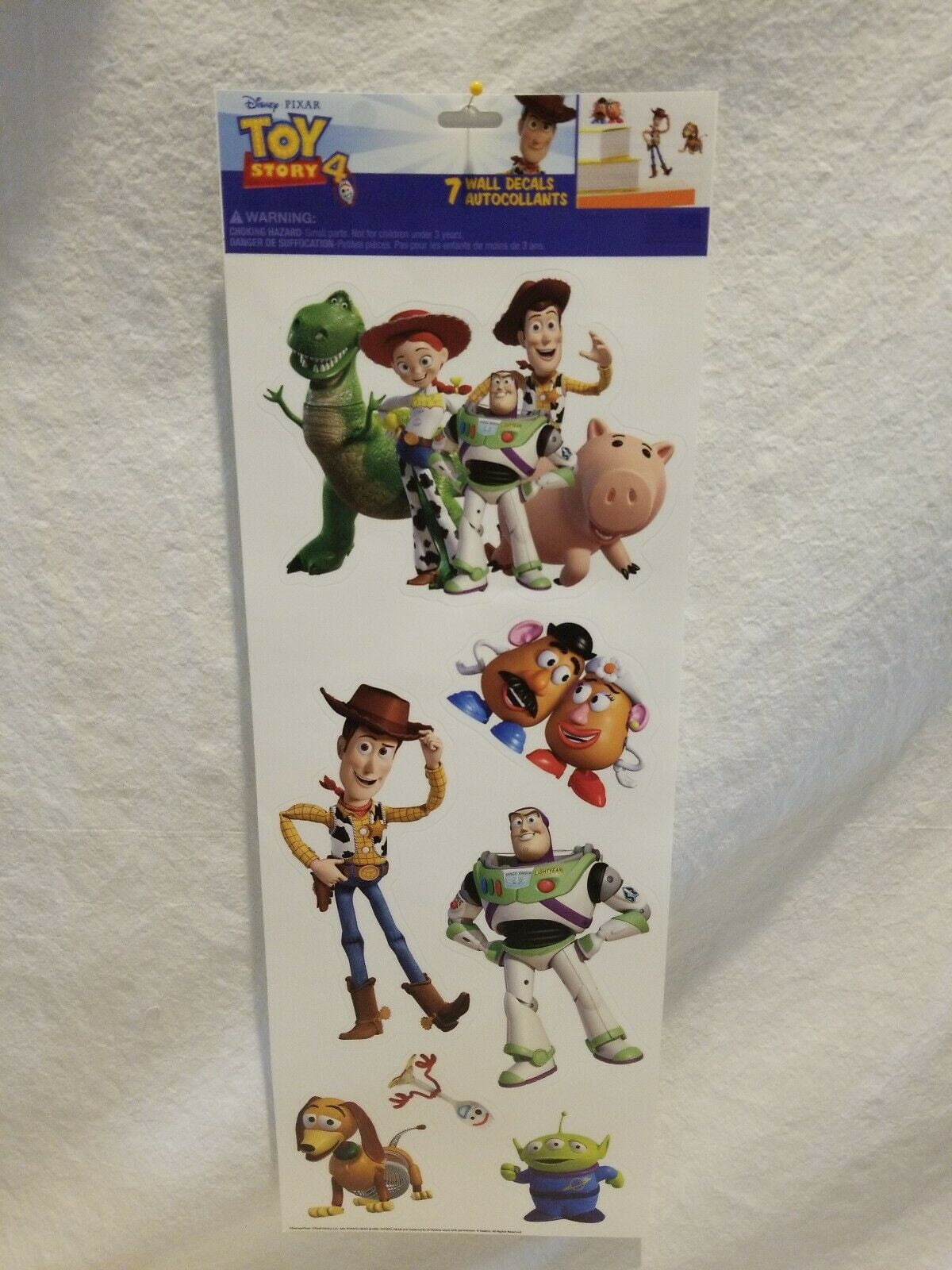 TOY STORY 4 Peel & Stick 7 Wall Decals Woody Buzz Jessie Forky Potato ...