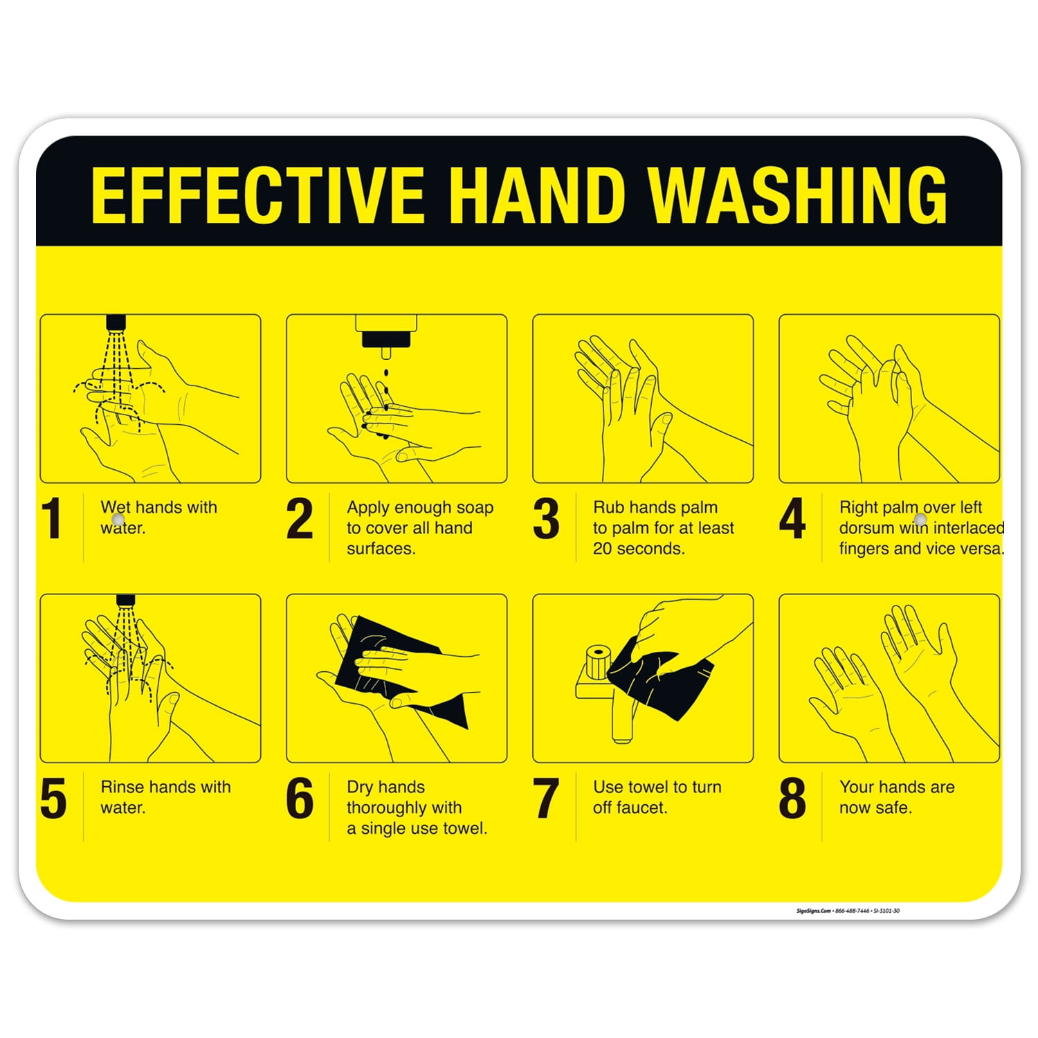 Hand Washing Sign, - Walmart.com