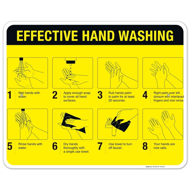 Hand Washing Sign, - Walmart.com