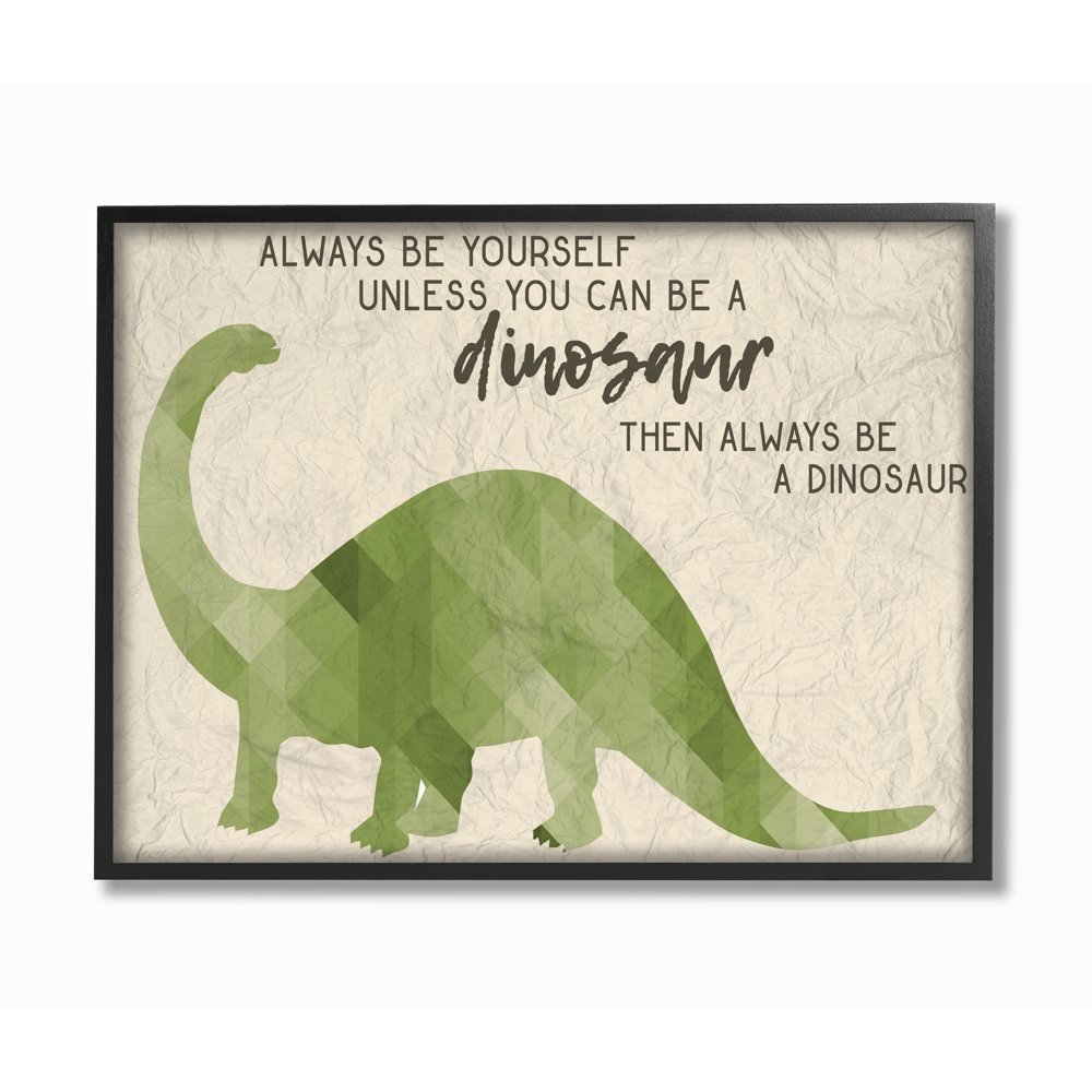 The Kids Room by Stupell Always Be A Dinosaur Brachiosaurus Framed Wall ...