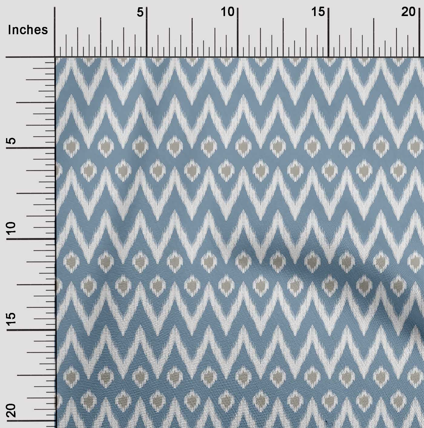 oneOone Cotton Poplin Fabric Chevron Ikat Fabric Prints By Yard 42 Inch ...