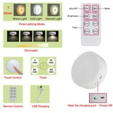 FSLiving Battery Run Wireless USB Charging Dimmable Remote Control 5V ...