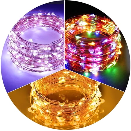 Copper Wire Fairy Lights Bundle, USB Plug in & Battery Operated to ...