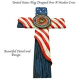 USMC Marines Wall Hanging Decor Cross 12 Inch US Flag Corps Symbol ...