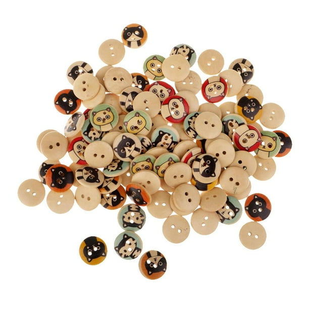 100 Pieces en Button Round Animal Buttons Supplies 15mm - Walmart.ca
