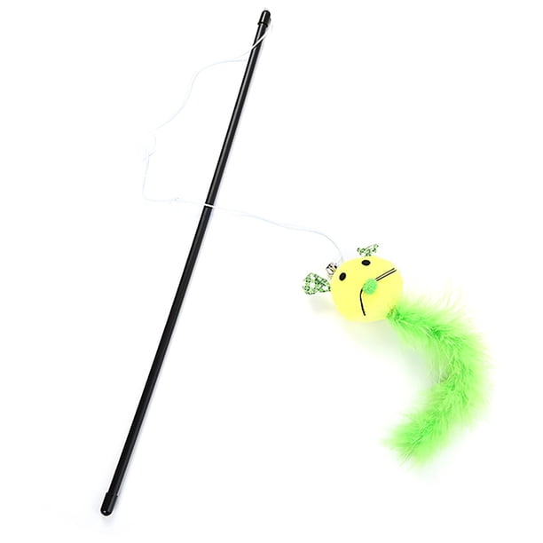 Cat Wand Toy Furry: Cute Cat Teaser Toy Kitten Stick Toy Pet ...