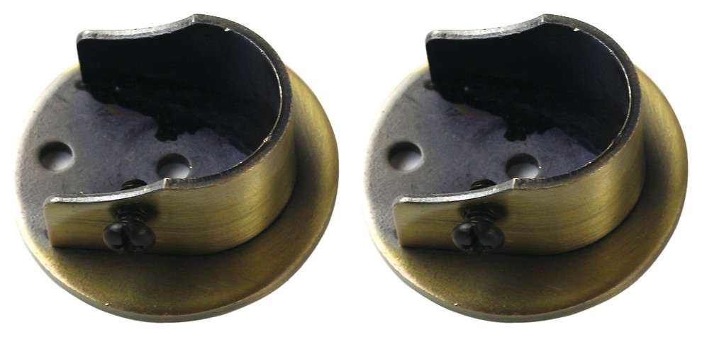 Urbanest Inside Mount Brackets for 5/8" and 3/4" Rods, Antique Brass ...