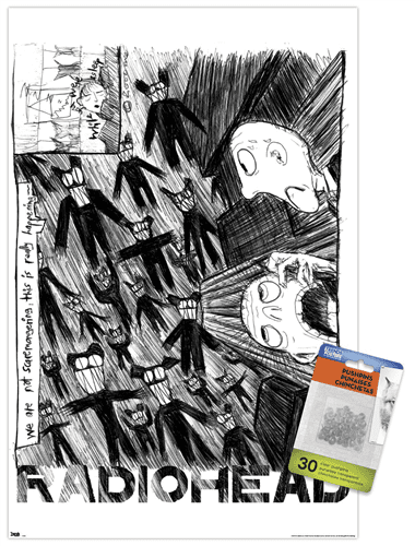 Radiohead - Scribble Wall Poster with Push Pins, 14.725" x 22.375 ...