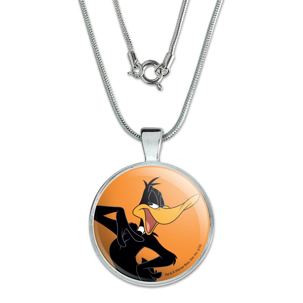 Looney Tunes Daffy Duck 1" Pendant with Sterling Silver Plated Chain ...