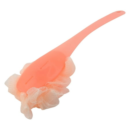 Nylon Mesh Back Scrubber Plastic Long Handle Bathing Shower Brush Pink ...