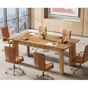 Tribesigns 6.56ft Rectangular Conference Table with Industrial Charm ...