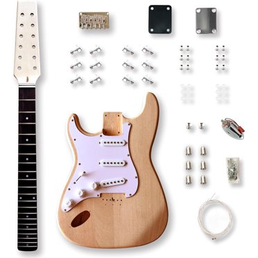 RSW Beginner's DIY Electric Guitar Kit with Basswood Body, Maple Neck ...