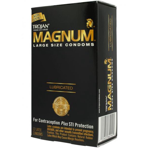 Trojan Condom Magnum Large Size Lubricated 12 Pack - Walmart.com ...