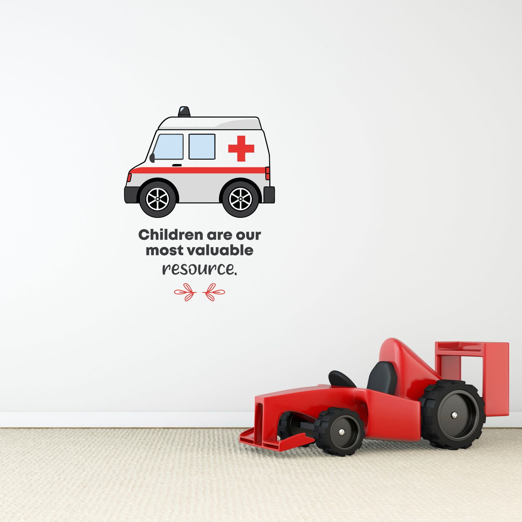 Children Ambulance Life Quote Cartoon Quotes Decors Wall Sticker Art ...