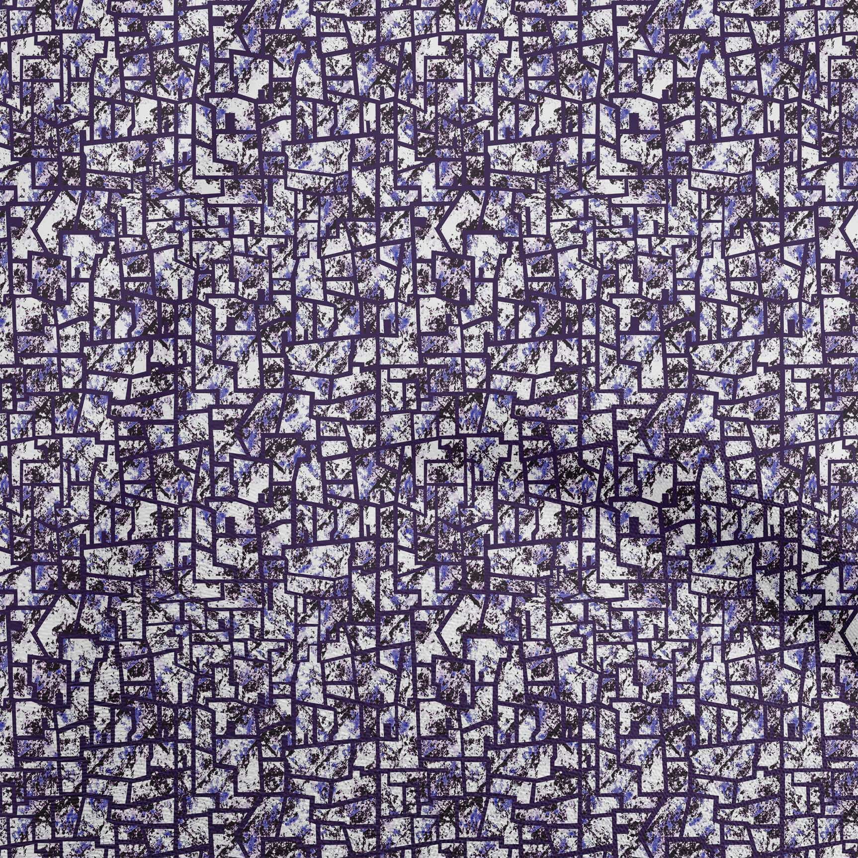 oneOone Silk Tabby Violet Fabric Abstract Sewing Material Print Fabric ...