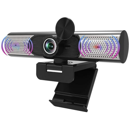 Web Camera with Speaker & Microphone,1080P HD Webcam with Privacy Cover ...