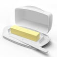 Soul Creat White Butter Dish with Flip Top Lid, Spreader, and Storage ...