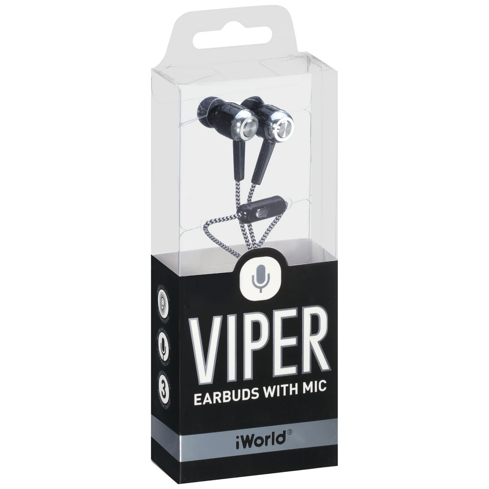 iWorld Viper Earbuds with Mic 1 pr Box - Walmart.com - Walmart.com