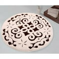 Saffron Fabs Bath Rug, 36" Round, Damask Pattern, Assorted Colors ...