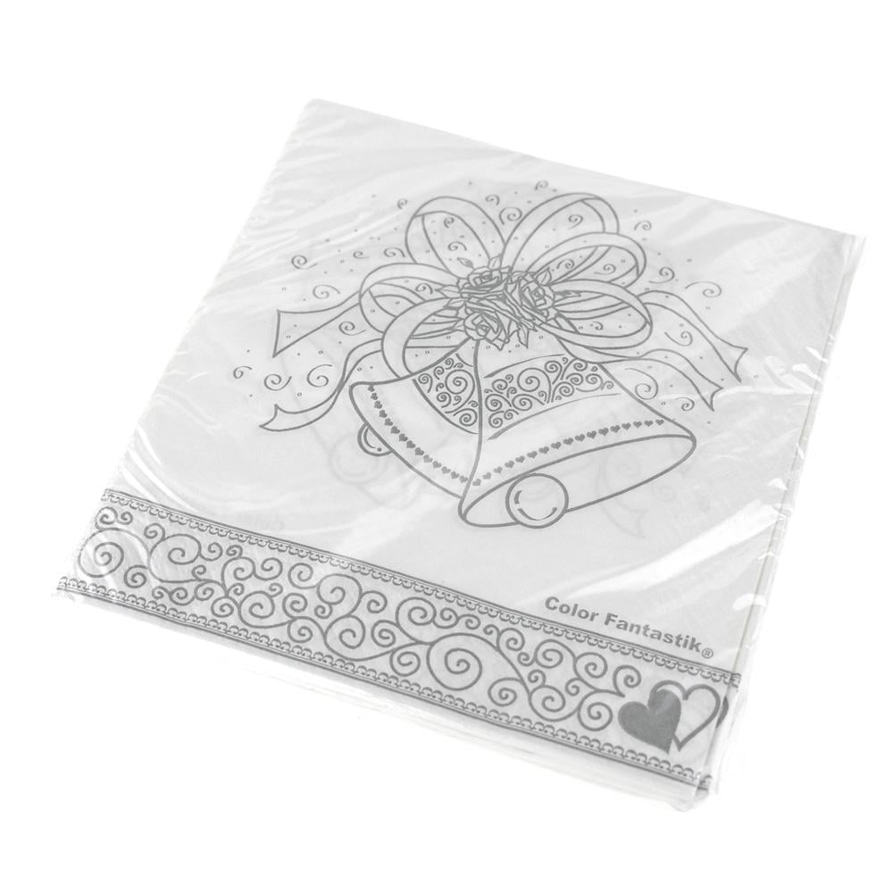 Paper Wedding Bell Printed Cocktail Napkins, White, 6-1/2-Inch, 16 ...