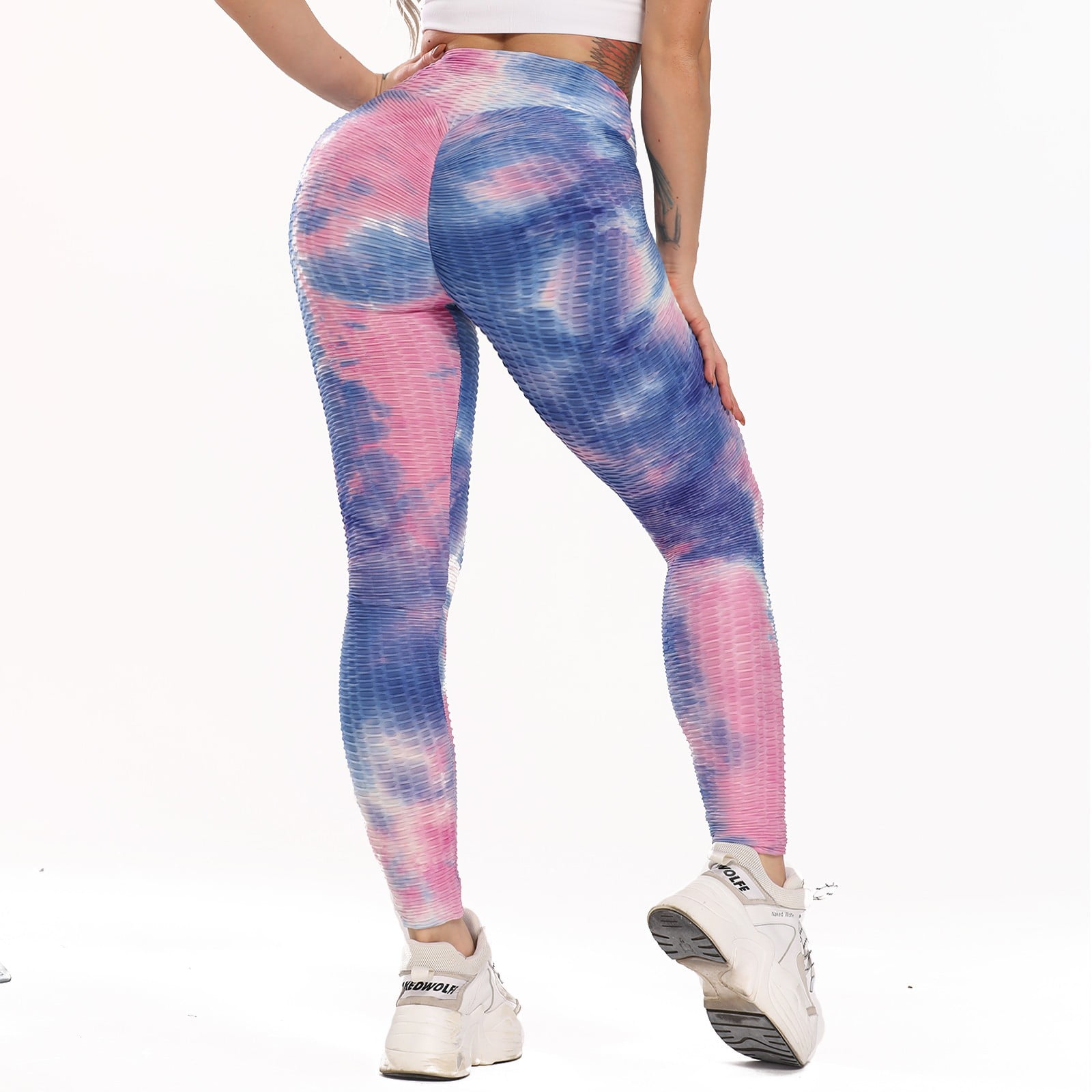 Fittoo Fittoo Women High Waist Yoga Pants Tie Dye Tummy Control Tight