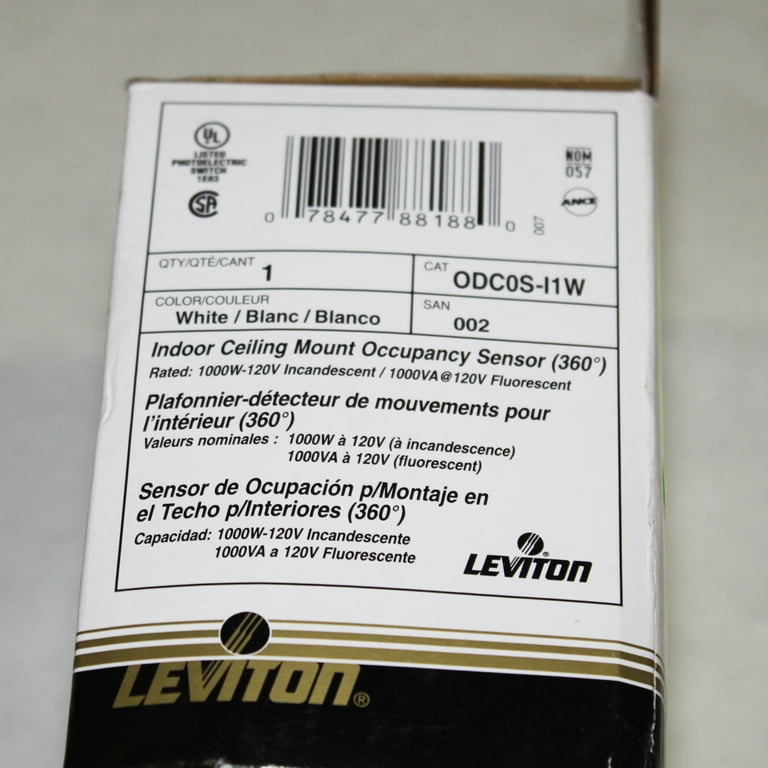 Leviton Odc0s I1w Self Contained Ceiling Mount Occupancy Sensor And ...