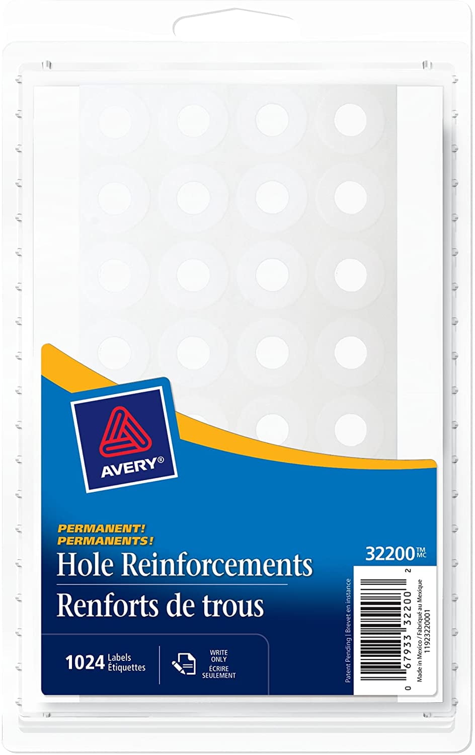 Avery White Self-Adhesive Reinforcement Labels, 1/2 Avery White Self-Adhesive Reinforcement Labels, 1/2