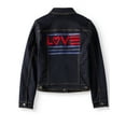 EV1 from Ellen DeGeneres Women's Dark Wash Denim Jacket with Love Flag ...