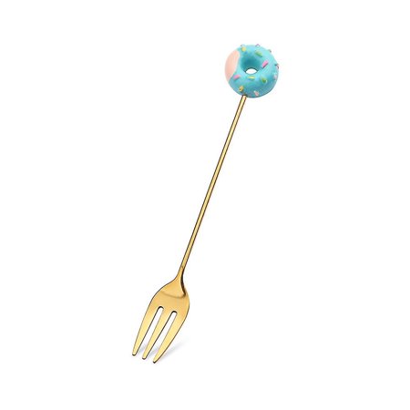 Creative Cartoon Small Spoon Dessert Fork Donut Spoon Lollipop Macaron ...