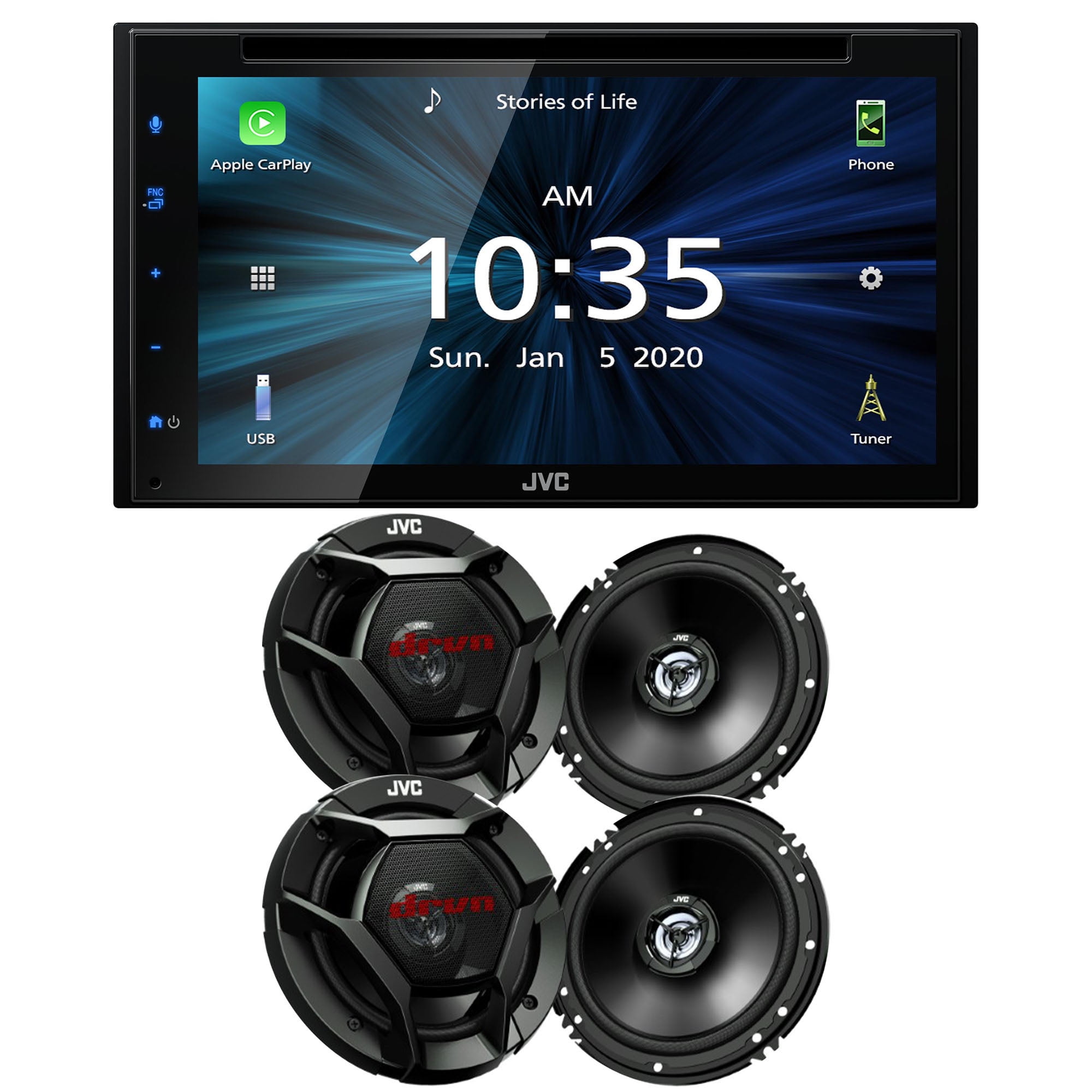 JVC KW-V660BT 6.8" Touchscreen Receiver Compatible with Apple CarPlay ...