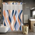 Abstract Stripes No Hook Shower Curtain with Snap in Liner, Geometric ...