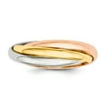 14k Tri-color Polished Rolling Ring in 14k Yellow, White, and Rose Gold ...