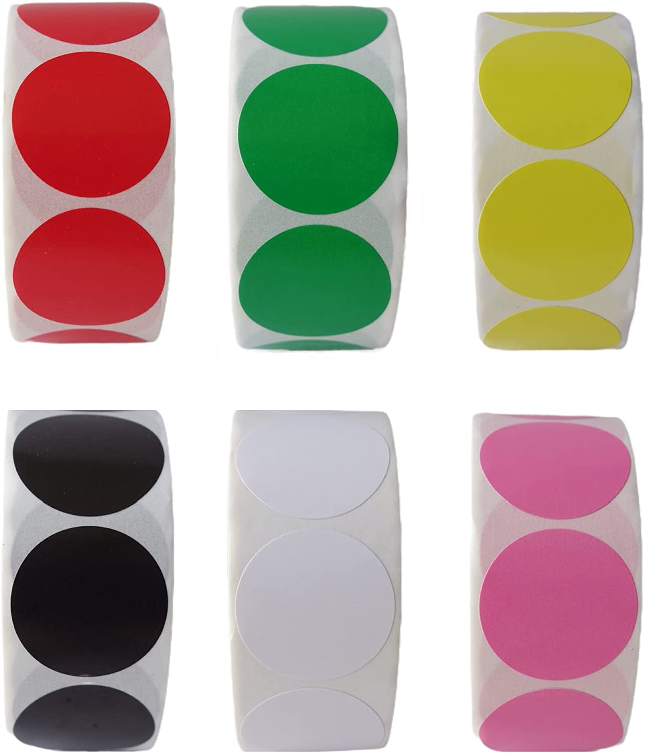 3000 Pieces 1 Inch Color Coding Labels Writable Circle Dot Stickers ...