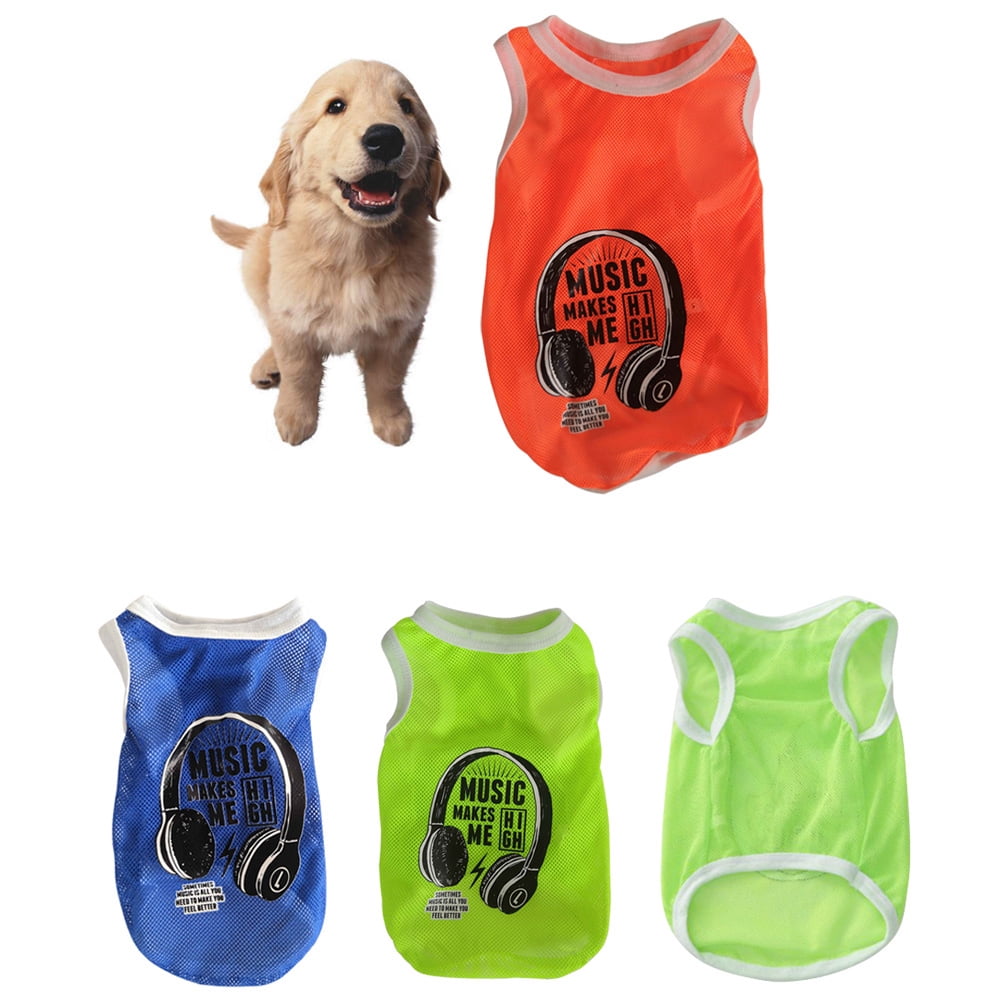 Walbest Pet Dog Headphone T-shirt | Plain Dog Summer Clothes with ...