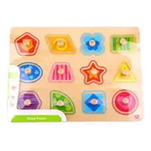 Rompecabezas de Madera de Figuras Geométricas Coloridas 13 Piezas ...