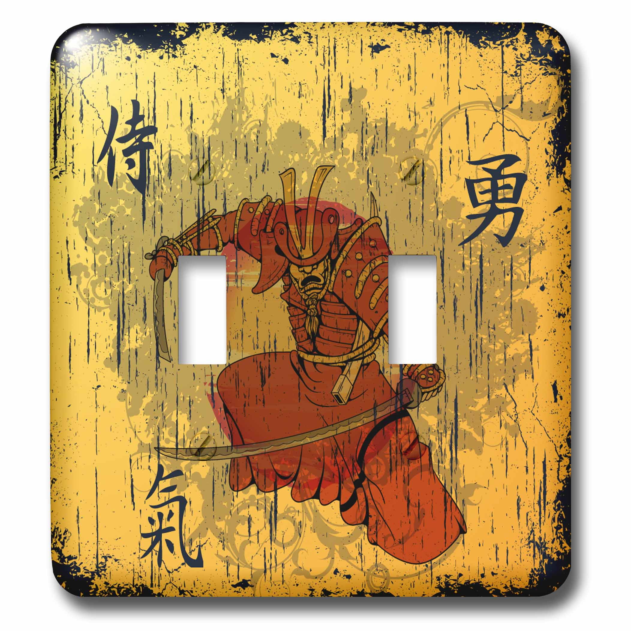 Japanese Samurai With Swords Kanji Brave Energy Samurai Symbols ...