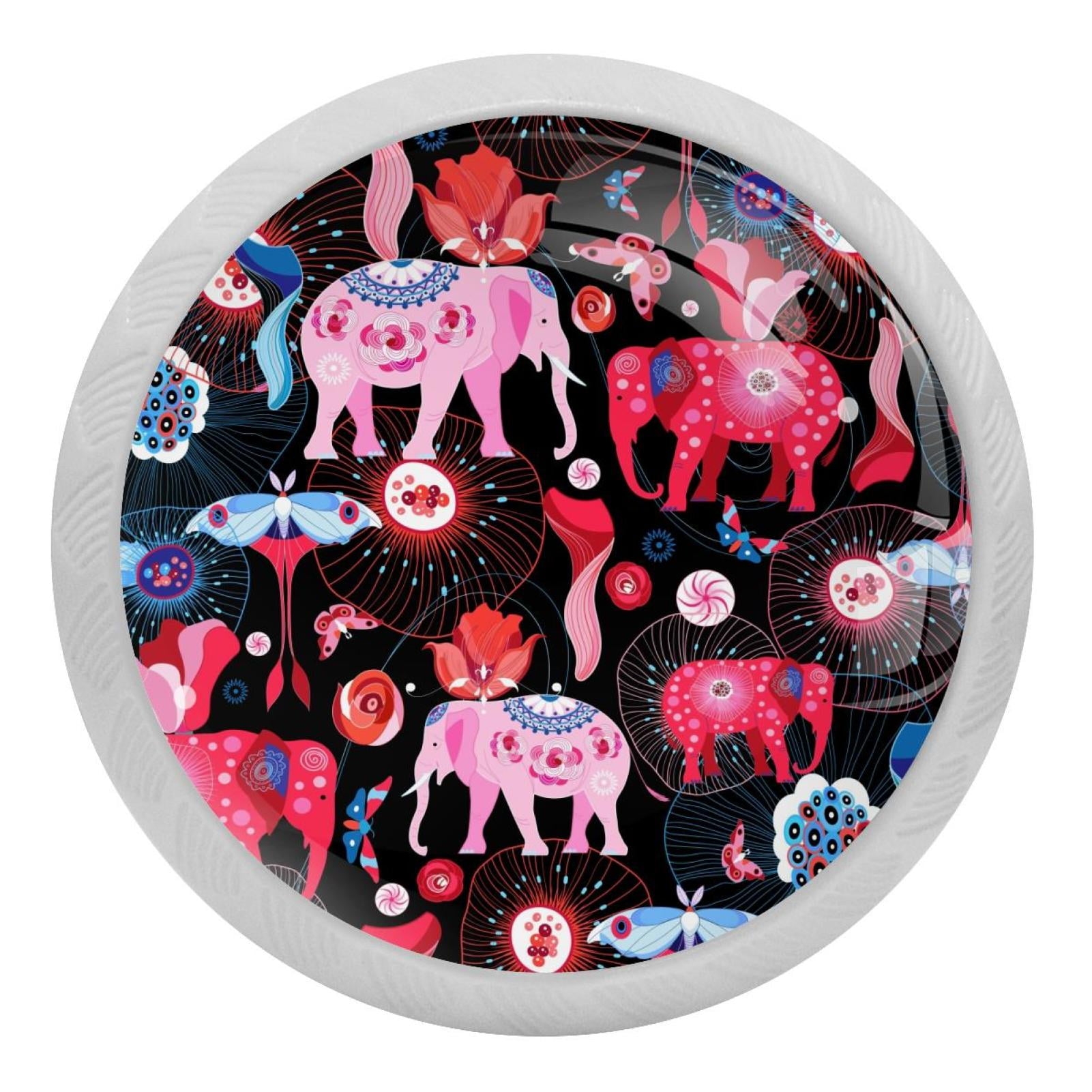 4PCS Round Elephant Cabinet Fluorescence Knob Glowing in the Dark ...