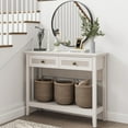 CozyHome Rattan Entryway Table, Boho Console Table with Widened ...