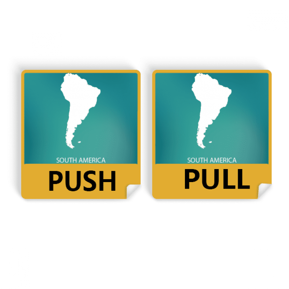 South America Continent Outline Map Push Pull Door Sign Vinyl Stickers