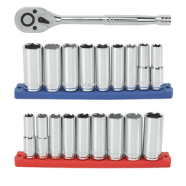 Hyper Tough 22 Piece 1 2 inch Drive Ratchet and Socket SAE and Metric Set Walmart
