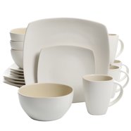 Elama Rustic Birch 16 Piece Stoneware Round Dinnerware Set - Walmart.com