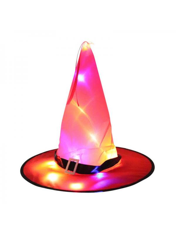 Halloween LED Light Up Witch Hat Glowing Witches Caps Props Hanging ...