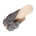 CQONEPT Women's Bow Flat Sandals Dressy Cute Slides Open Toe Flats ...