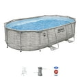 Coleman Power Steel Oval Pool Set, 16x10x42 in., Metal Frame, with Pump ...