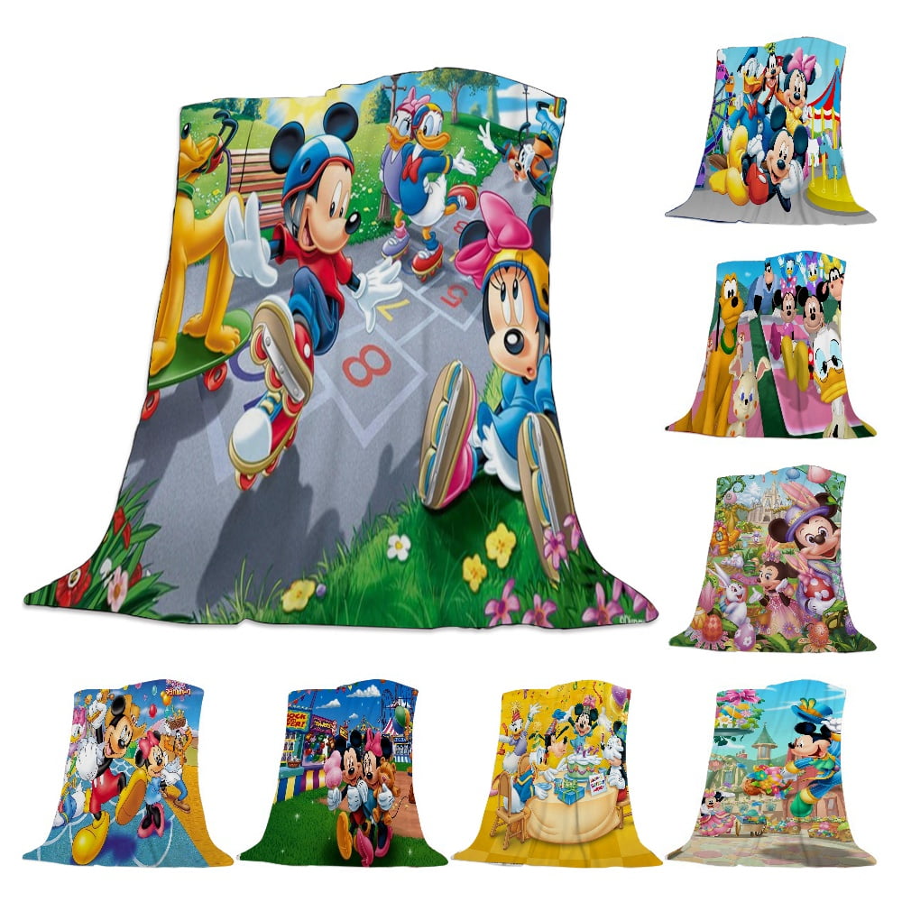 Mickey Mouse Warm Fuzzy Plush Throw Blanket for Winter Bedding Couch ...