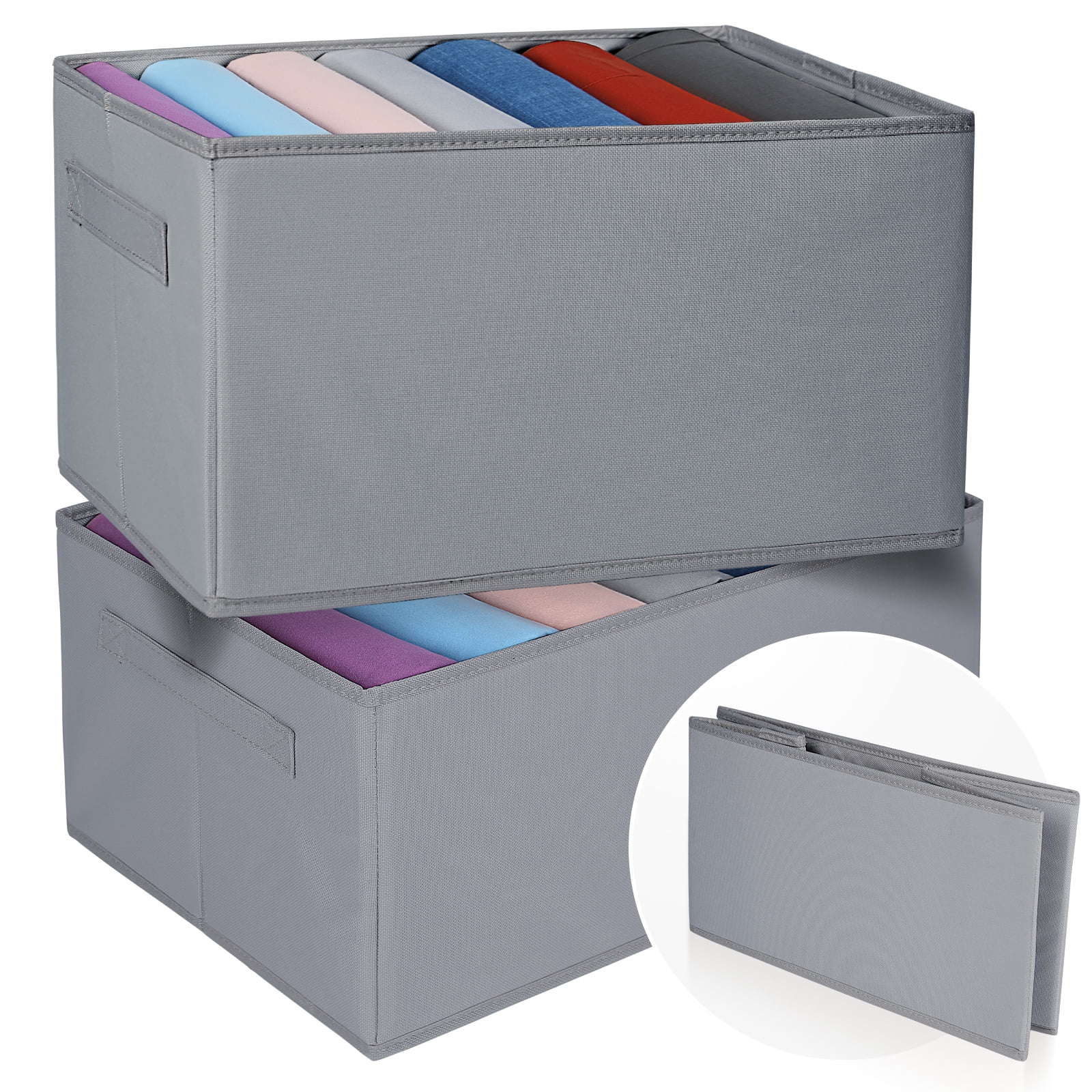 NUBILY Wardrobe Clothes Organizer, 2-pack Foldable Drawer Organizer ...