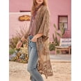 Bsubseach Womens Long Sheer Sun Swim Coverup Mesh Lace Kimono
