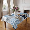 Boho Blue Arch Abstract Geometric Table Cloth 52x70in, Waterproof ...